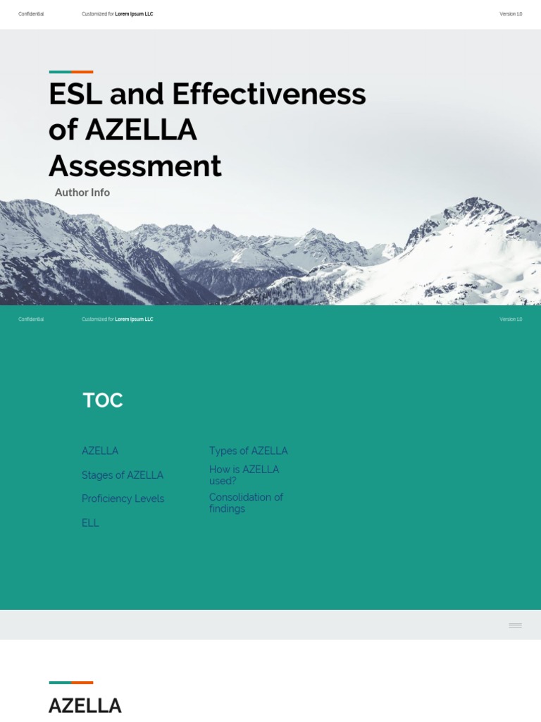 ESL and The Effectivenessof The AZELLA Assessment | PDF | Educational ...