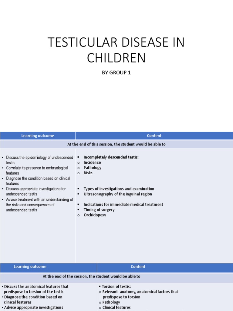 Testicular Disease in Children | PDF | Testicle | Genitourinary System