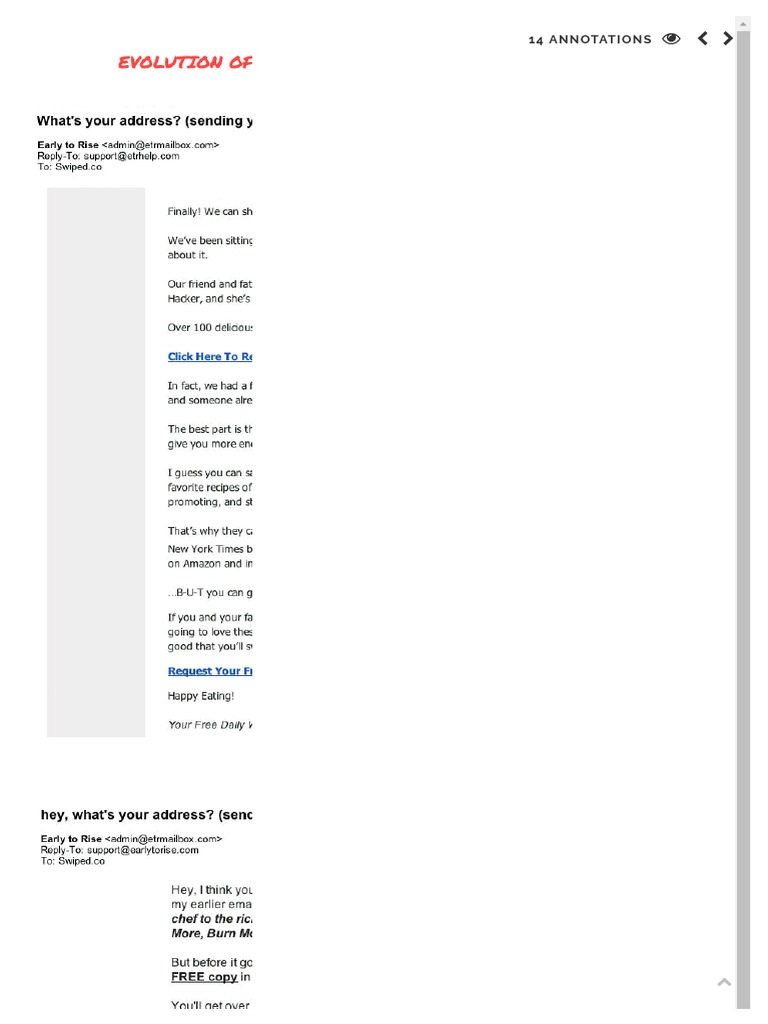 "Free Book" Email Campaign From Early To Rise (Agora) Swipe File ...