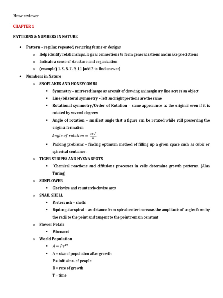 MMW Reviewer PDF | PDF | Arithmetic Mean | Median