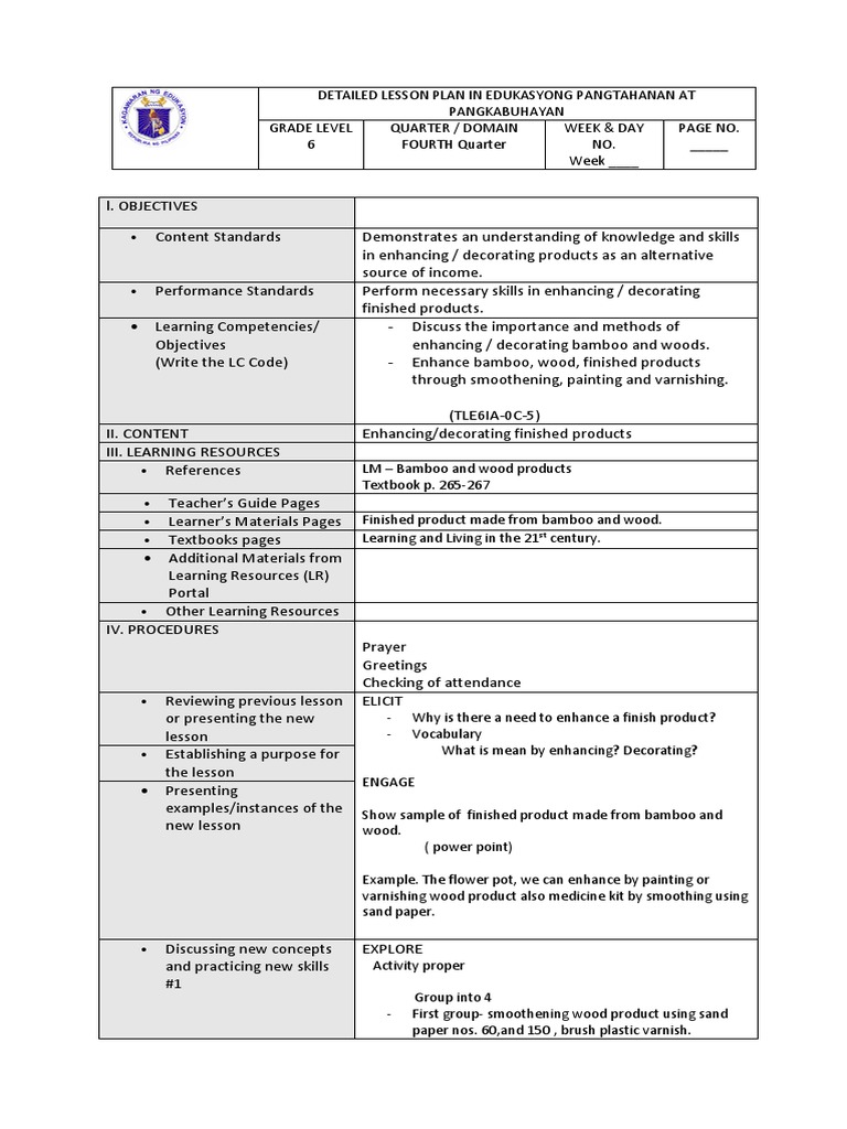 EPP | PDF | Varnish | Lesson Plan