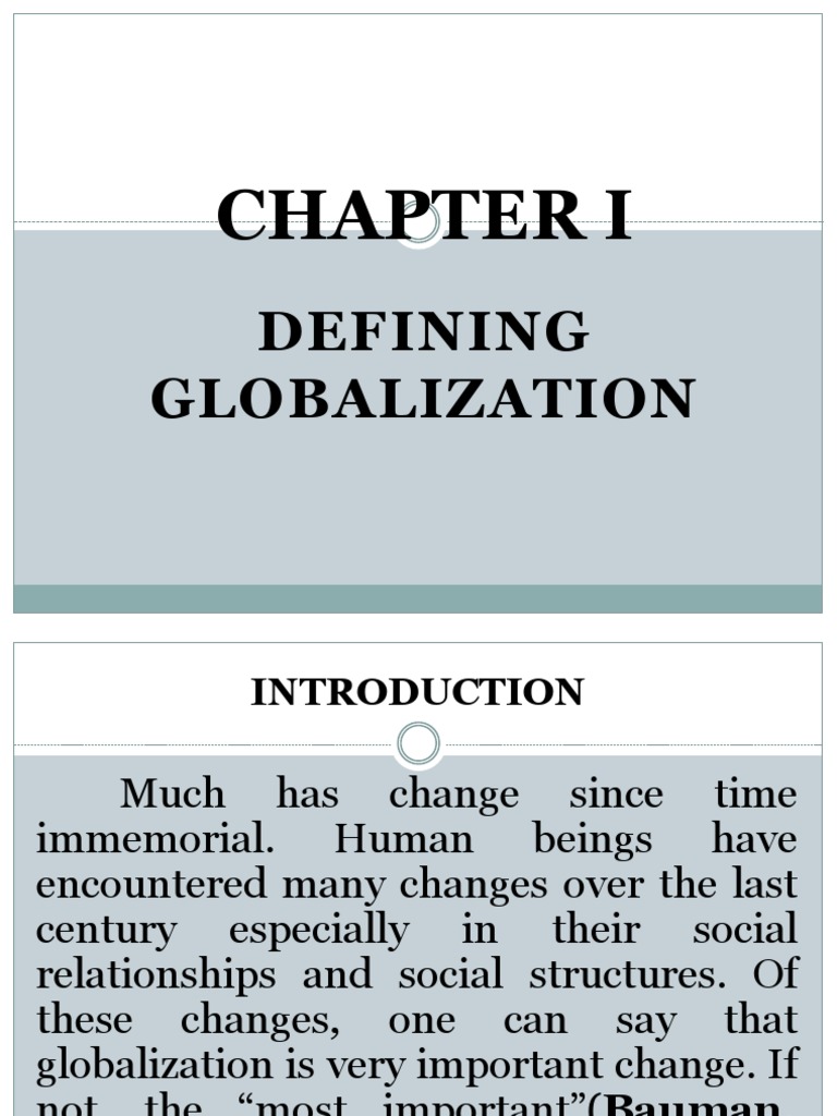 CHAPTER I-Introduction to the Study of Globalization | Globalization ...