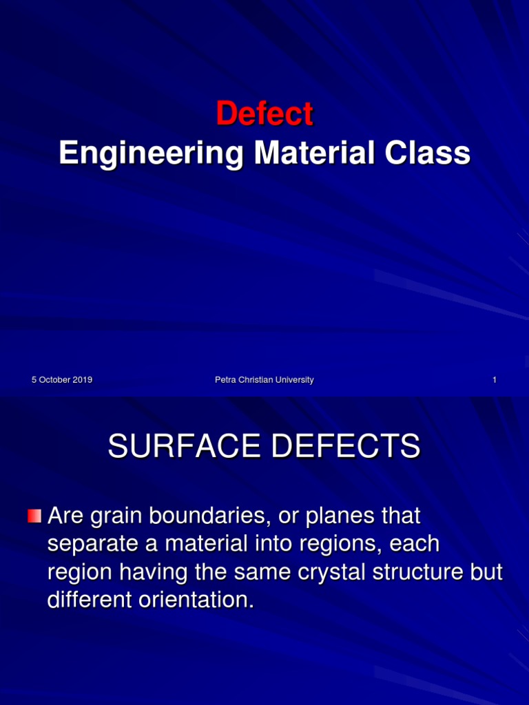 Understanding Surface Defects in Materials | PDF | Dislocation ...