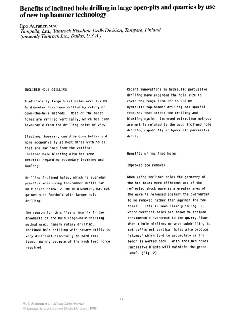 Inclined Hole Drilling | PDF | Drilling | Explosion