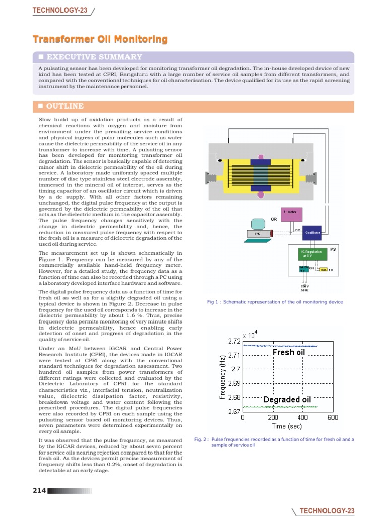 Transformer Oil Monitoring | PDF | Dielectric | Capacitor