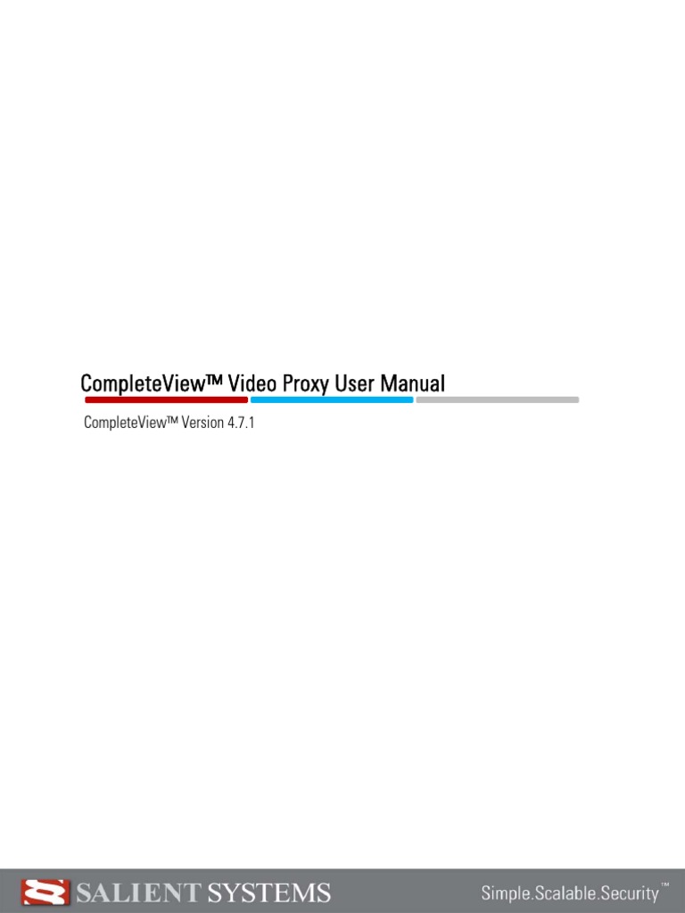 Completeview™ Video Proxy User Manual | Download Free PDF | Proxy Server | Web Server