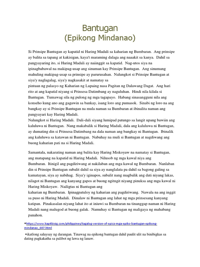 Epiko NG Mindanao Group | PDF