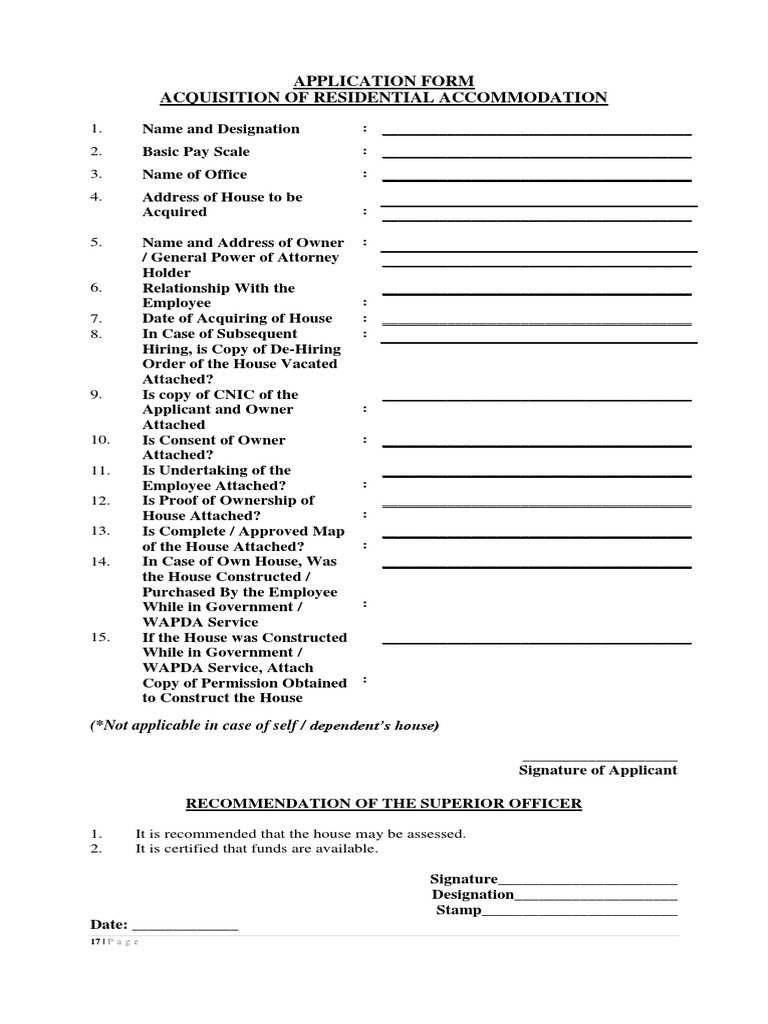 House Acquisition Forms | PDF | Renting | Government Information