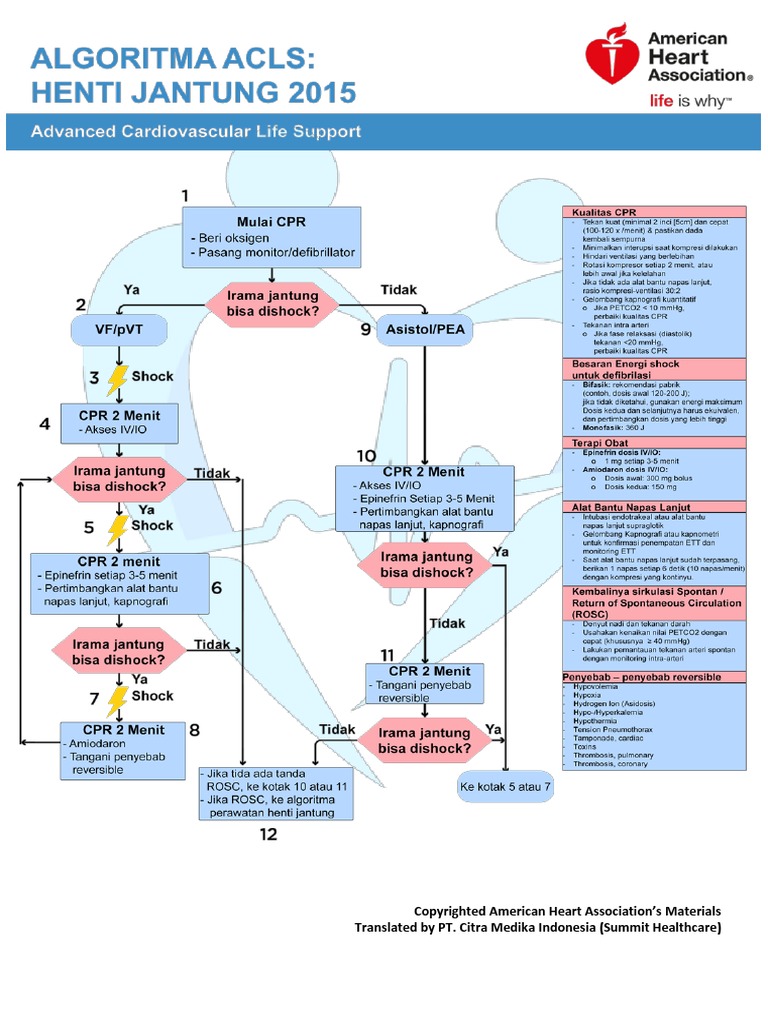 Algoritma ACLS Bhs Indonesia PDF | PDF