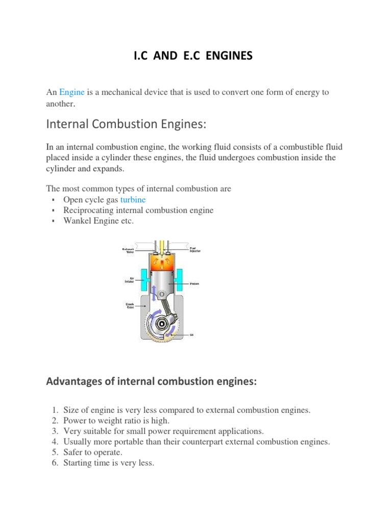 Internal Combustion Engines:: I.C and E.C Engines | PDF | Steam Engine ...