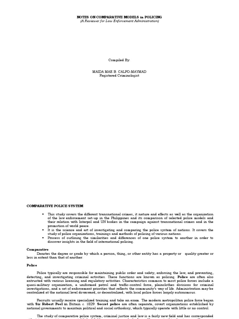 Comparative Criminal Justice System | PDF | Organized Crime | Illegal ...