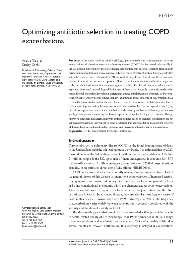 Ab in Copd | PDF | Chronic Obstructive Pulmonary Disease | Infection