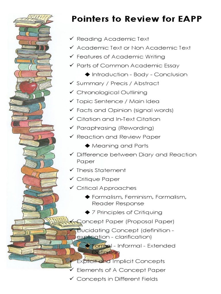 Pointers For EAPP First Quarter Exam | PDF | Essays | Concept