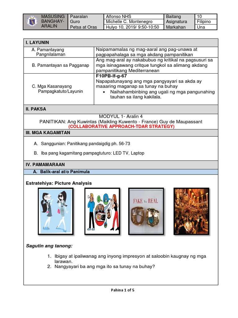 Observation DLP Filipino 10 | PDF