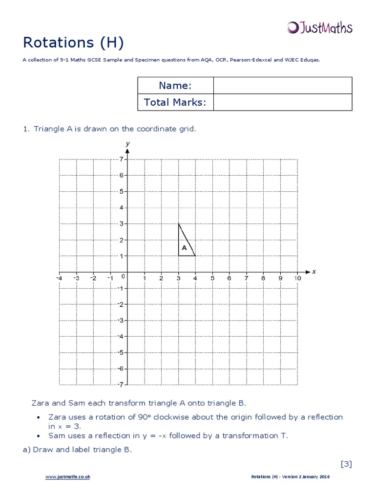 Geometry H Rotations v2 | PDF | Student Assessment And Evaluation ...