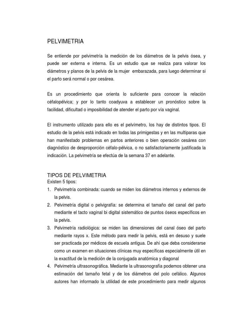 Guía Completa de Pelvimetría Obstétrica | PDF | Pelvis | Sistema ...