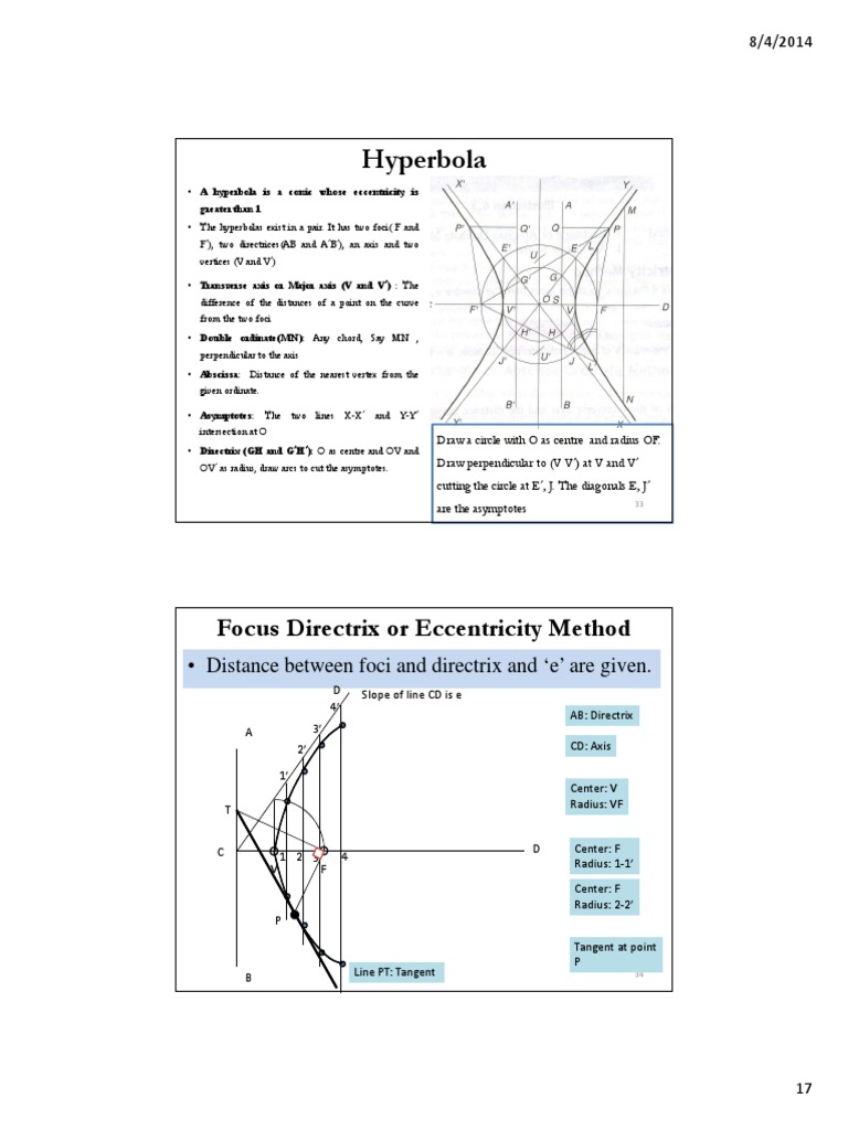 Drawing Hyperbolas in Engineering Design | PDF | Circle | Ellipse
