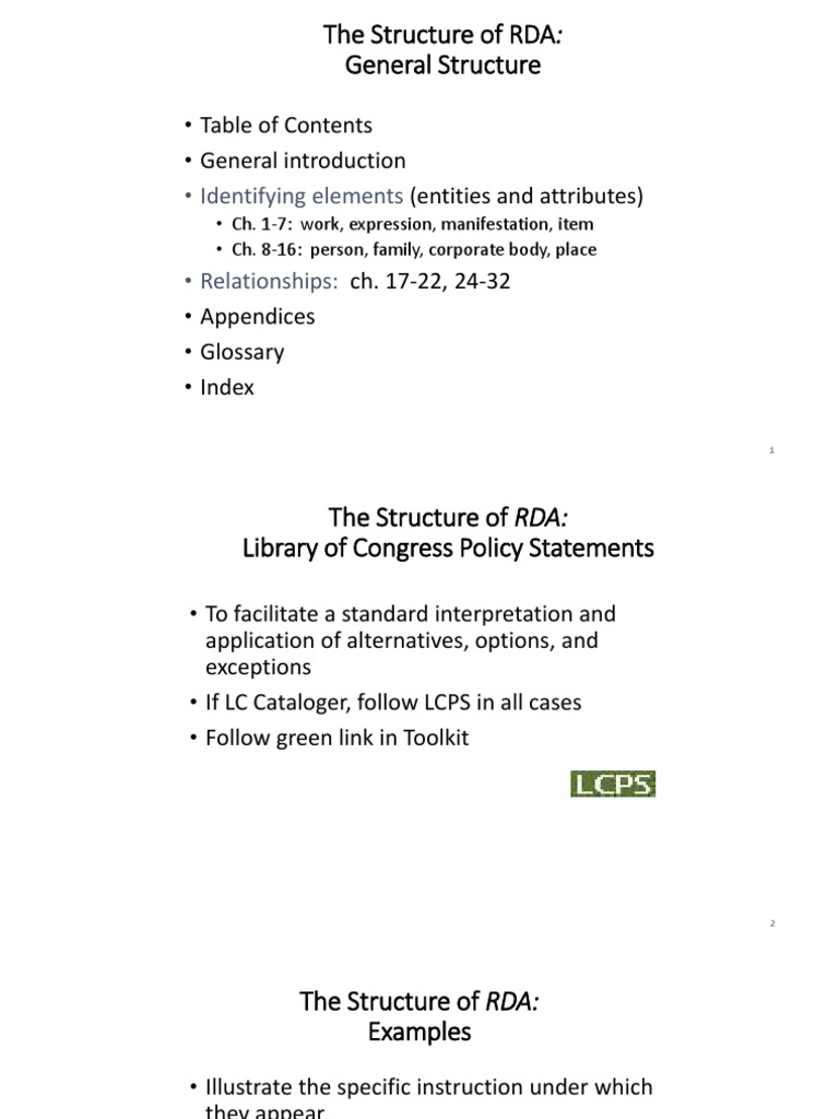 The Structure of RDA 2 | PDF