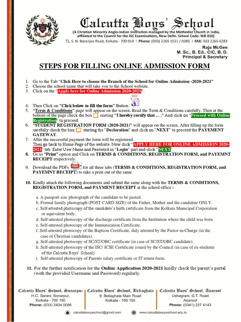 Steps For Filling Online Admission Form (Landing Page) | PDF | Computing