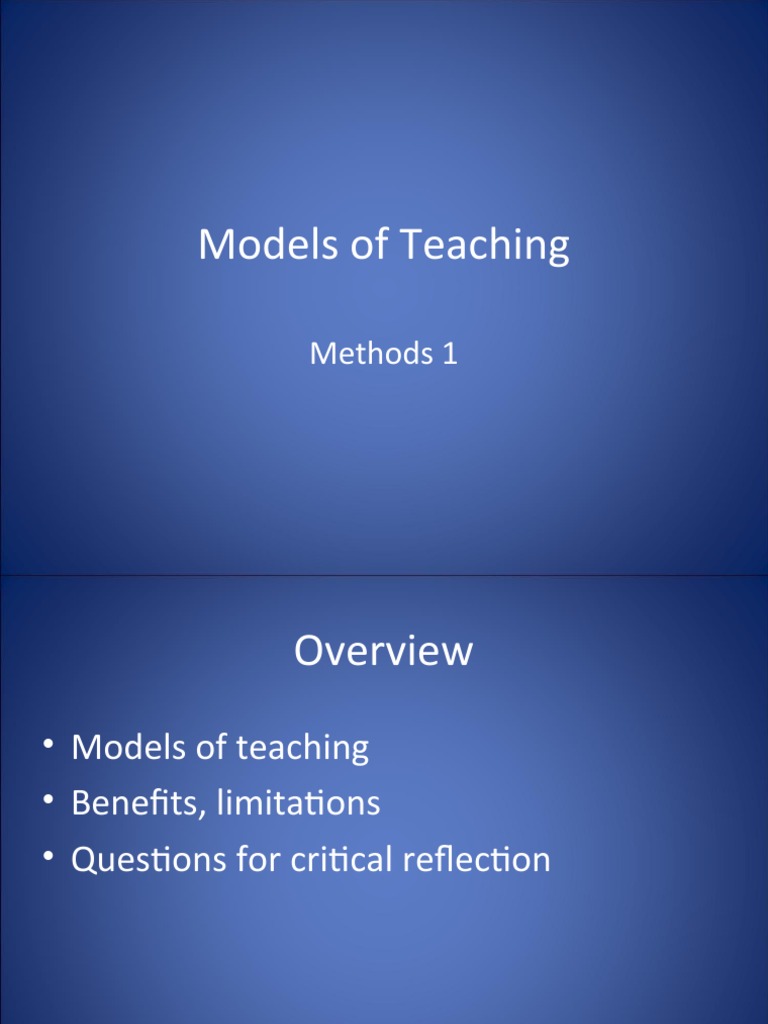 Models of Teaching | PDF | Learning | Applied Psychology