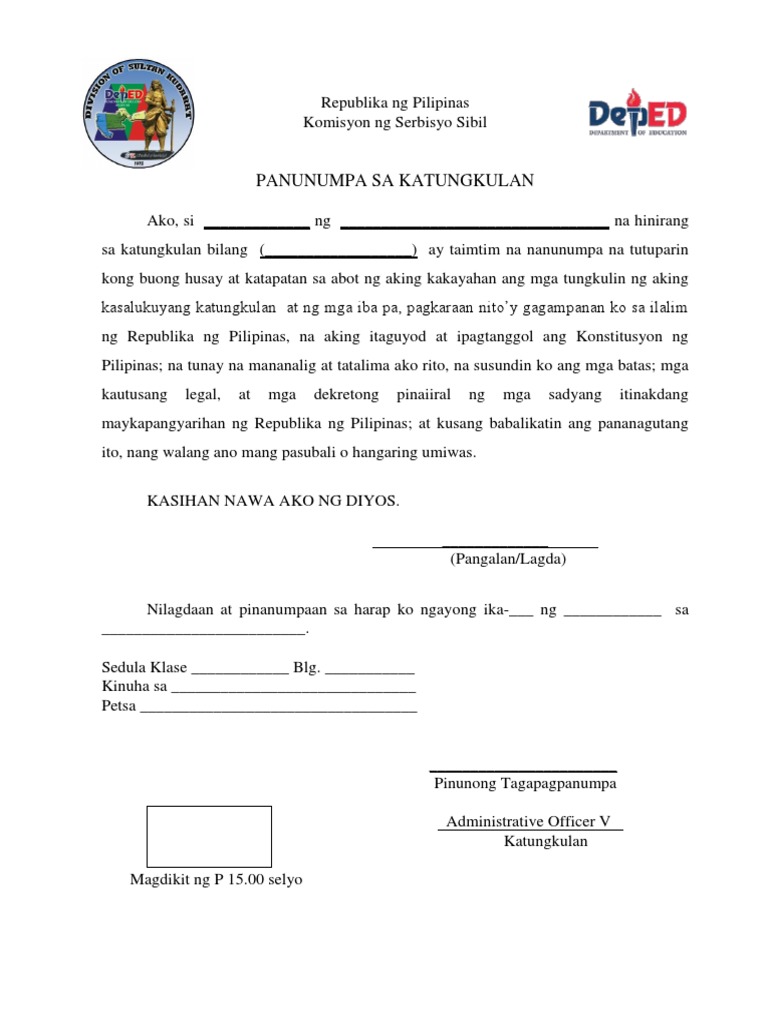 Panunumpa Form | PDF