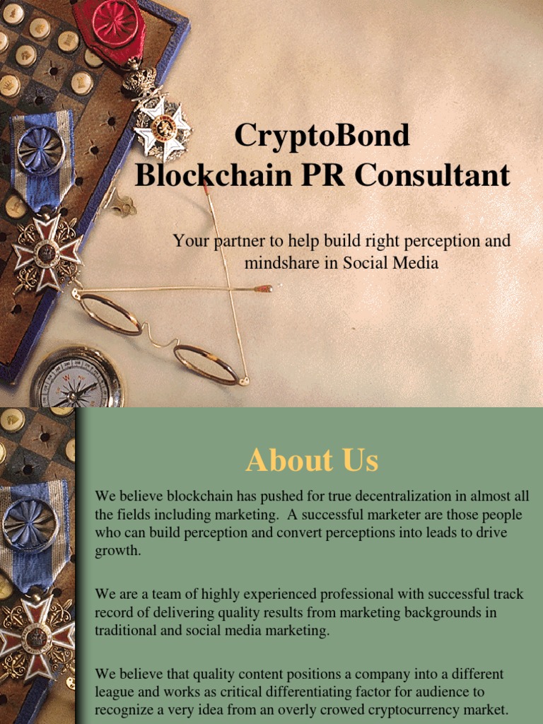 Cryptobond Blockchain PR Consultant: Your Partner To Help Build Right Perception and Mindshare ...