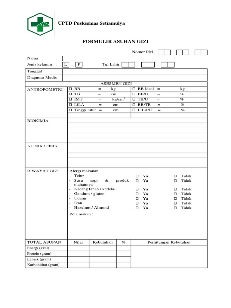Form Asuhan Gizi - Homecare24