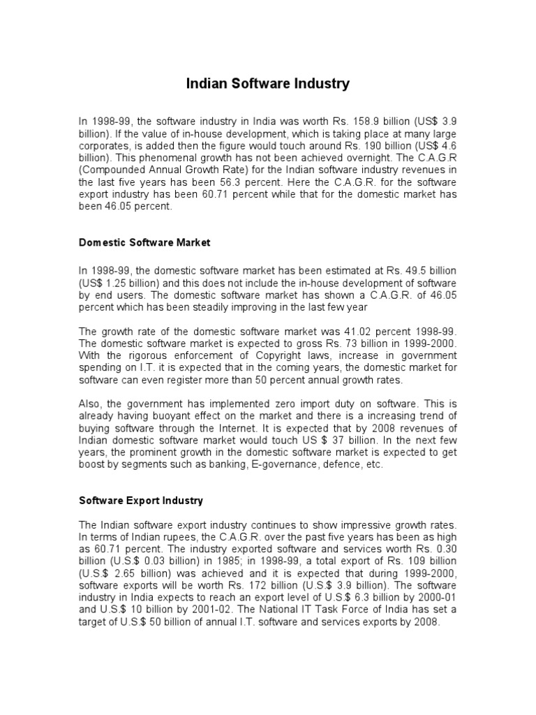 Indian Software Industry Pdf