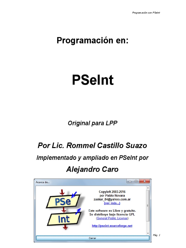 Manual para aprender mas de pseint | Programación de computadoras ...