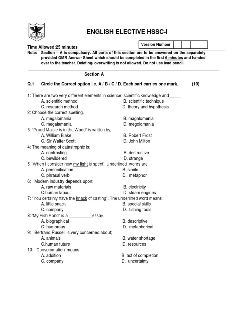 Elective Test 3 | PDF | Scientific Method | Academic Discipline ...