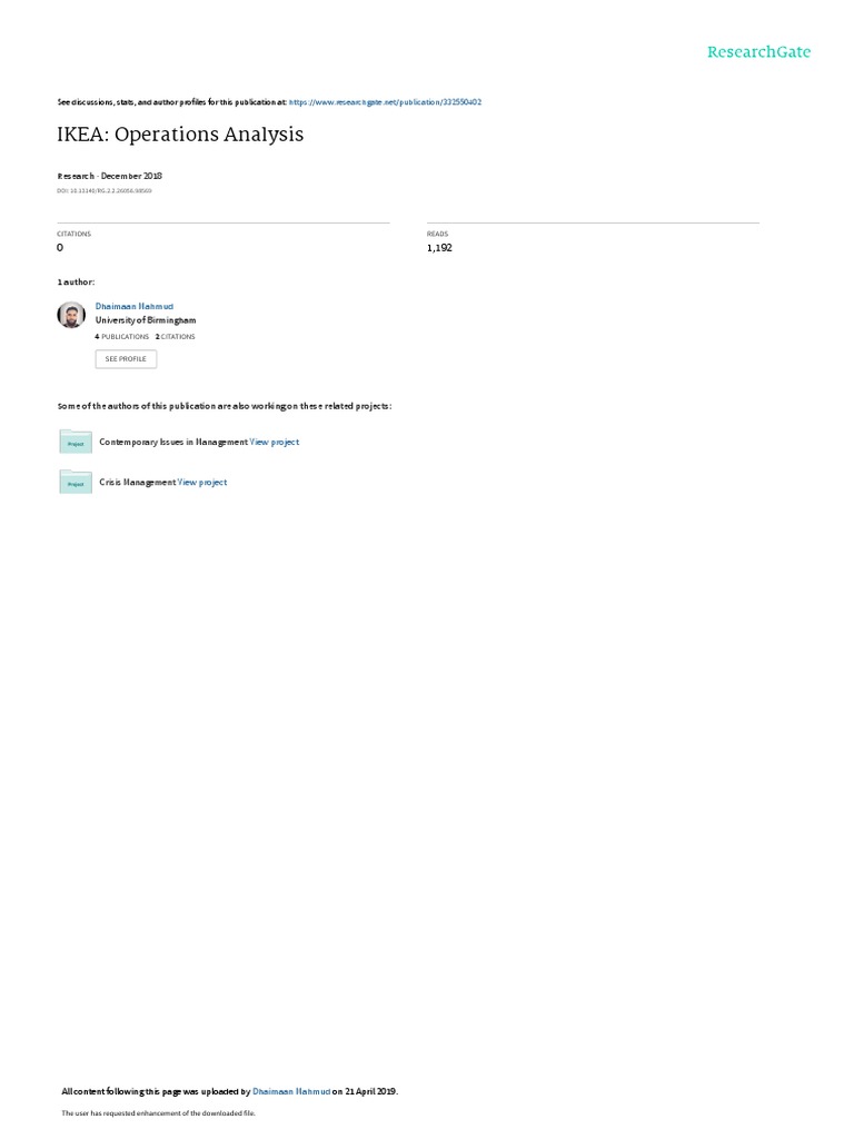 Ikea Operations Analysis PDF | Download Free PDF | Point Of Sale | Lean ...