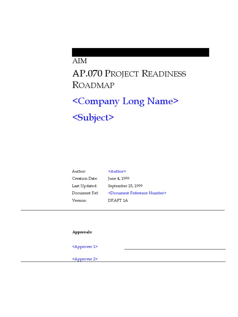AP.070 Project Readiness Guide | PDF | System | Focus Group