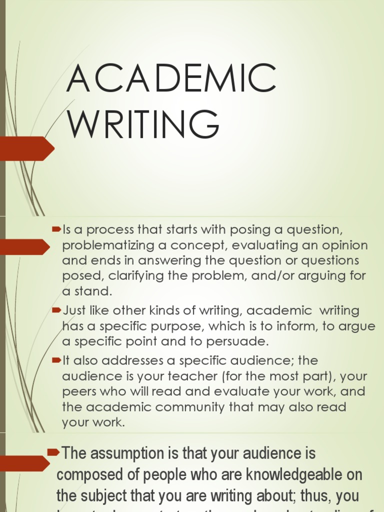 Academic Writing | PDF | Question | Essays