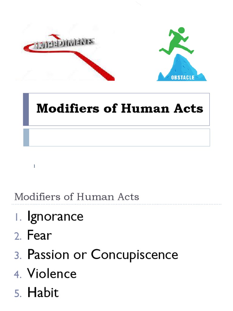 Modifiers of Human Acts PDF | PDF | Ignorance | Fear