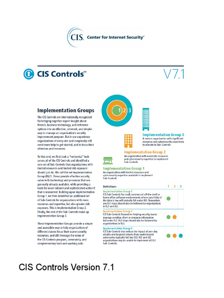 CIS Controls Version 7.1 Implementation Groups 1.2 | PDF | Information ...