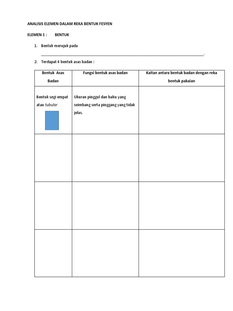 Contoh Analisis Elemen Reka Bentuk