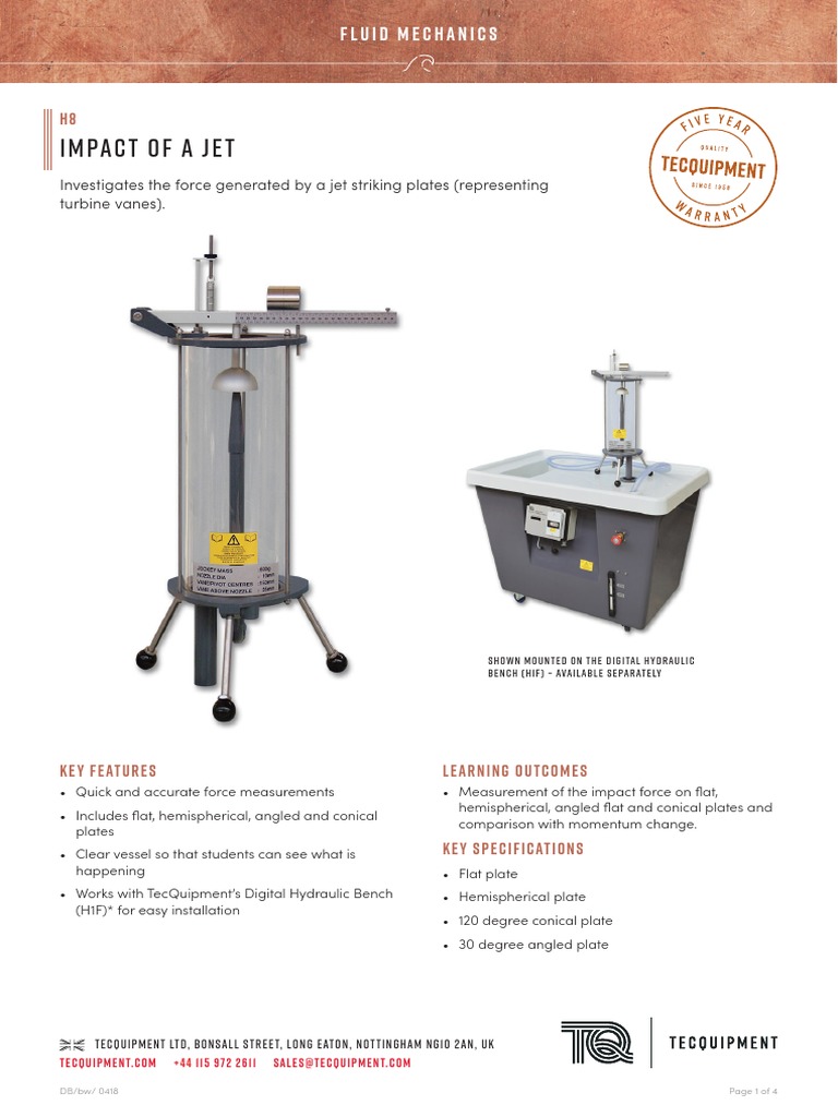 Jet Impact Force Measurement Tool | PDF | Flow Measurement | Mechanical ...