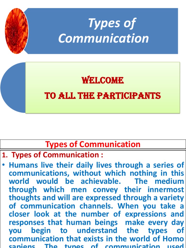 Types of Communication | PDF | Telegraphy | Nonverbal Communication