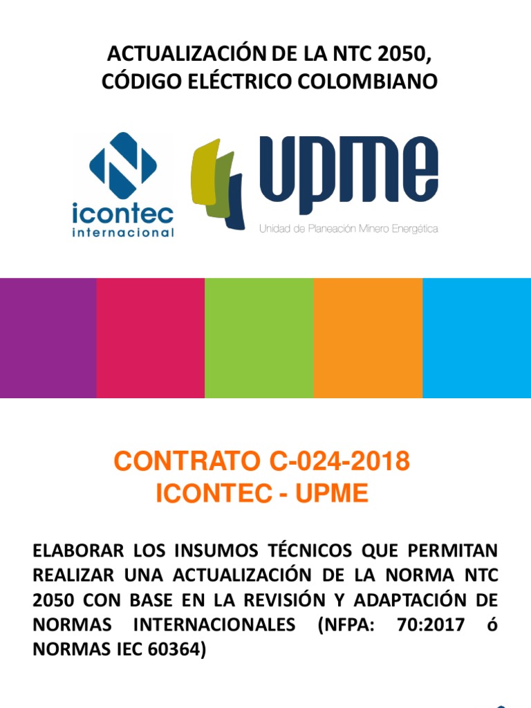 Actualizacion de La NTC 2050 Codigo Electrico Colombiano | PDF ...