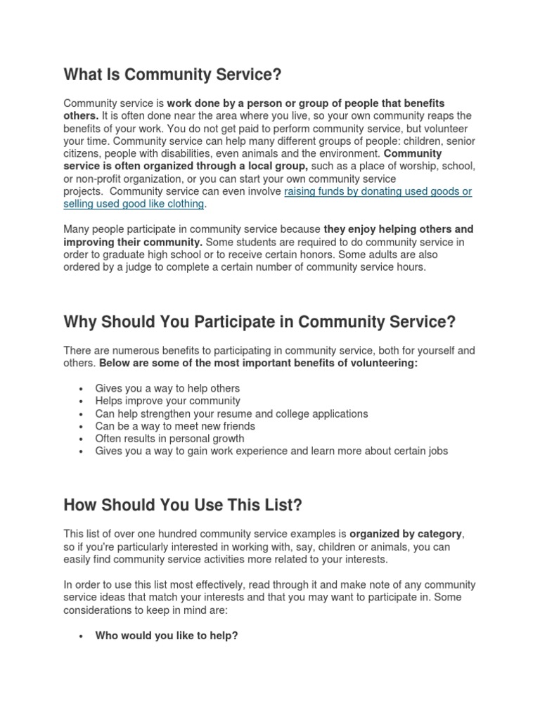 What Is Community Service | PDF | Community | Health Care