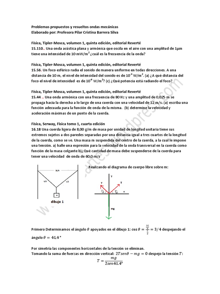 Problemas Propuestos y Resueltos Ondas Mecc3a1nicas | PDF | Olas | Sonido