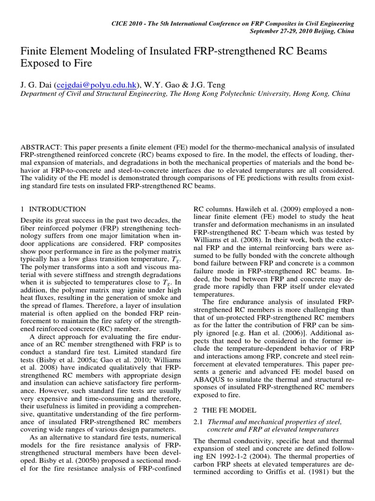 CICE2010 Dai Et Alfire 2010 | PDF | Fibre Reinforced Plastic ...