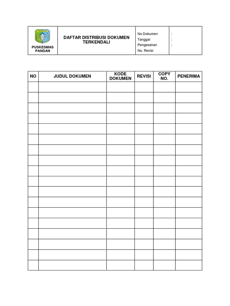 Daftar Distribusi Dokumen Terkendali | PDF
