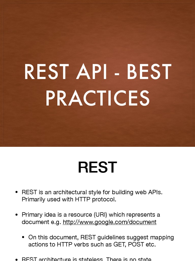 Rest API Best Practices | PDF | Representational State Transfer ...