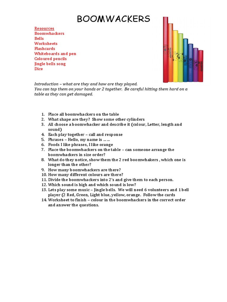 An Introduction to Boomwhackers: A Lesson Plan for Teaching Musical ...