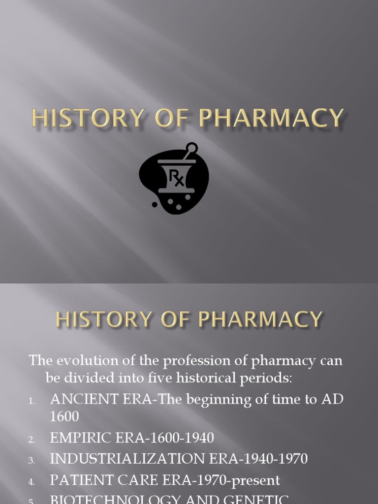 History of Pharmacy | PDF | Pharmacy | Medicine