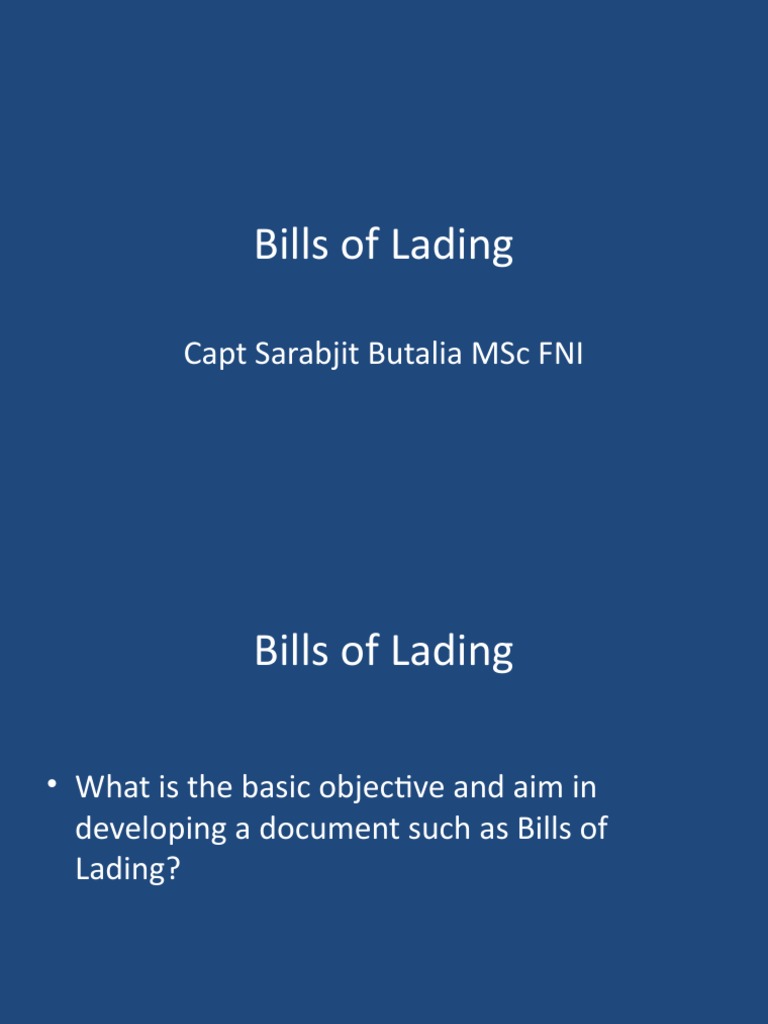 Bills of Lading Explained | PDF | Bill Of Lading | Cargo