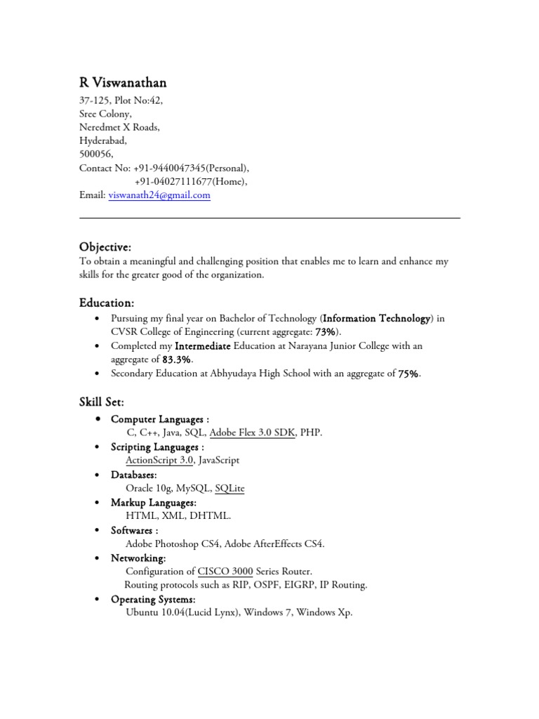 My Resume | PDF | Java Script | Computing