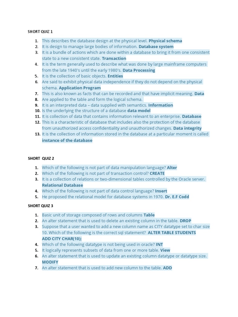 Understanding Database Concepts and SQL Statements through Multiple ...