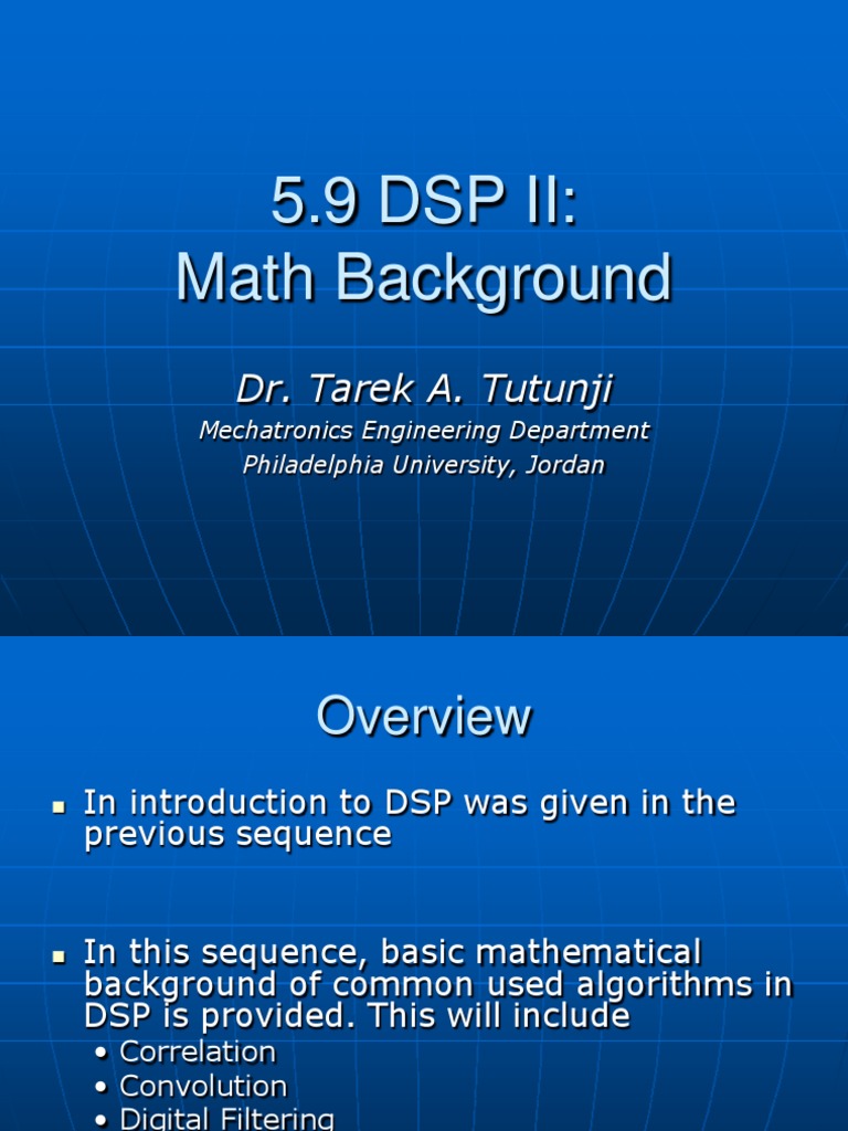 DSP II Math Background | PDF | Discrete Fourier Transform | Spectral Density